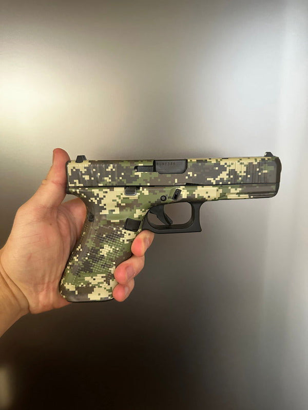 Universal Gun Skin - Premium Vinyl Pistol Sheet - Pixel Camo