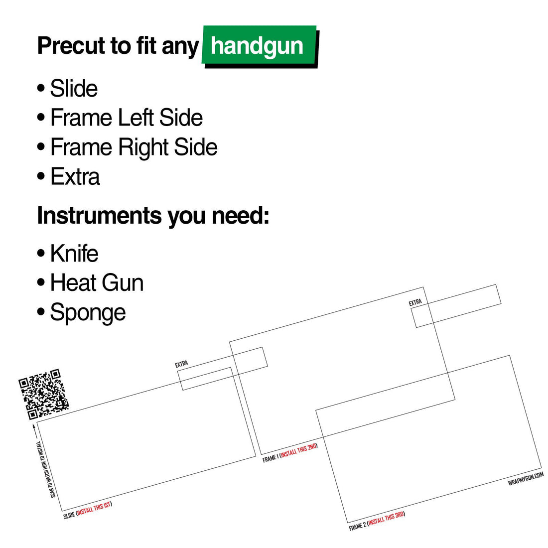Universal Gun Skin - Premium Vinyl Pistol Sheet - Shark